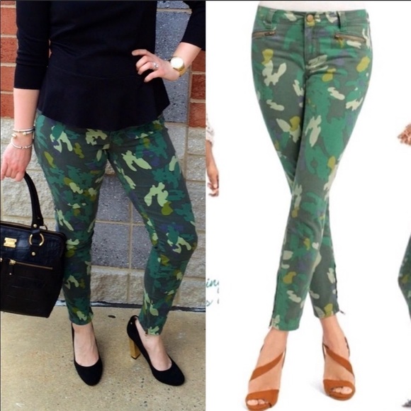 CAbi | Pants & Jumpsuits | Cabi Camo Clover Skinny Ankle Zipper Jeans ...